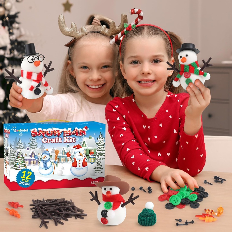 12Pack Build a Snowman Kit Snowman Crafts for Kids, Molding Clay ...