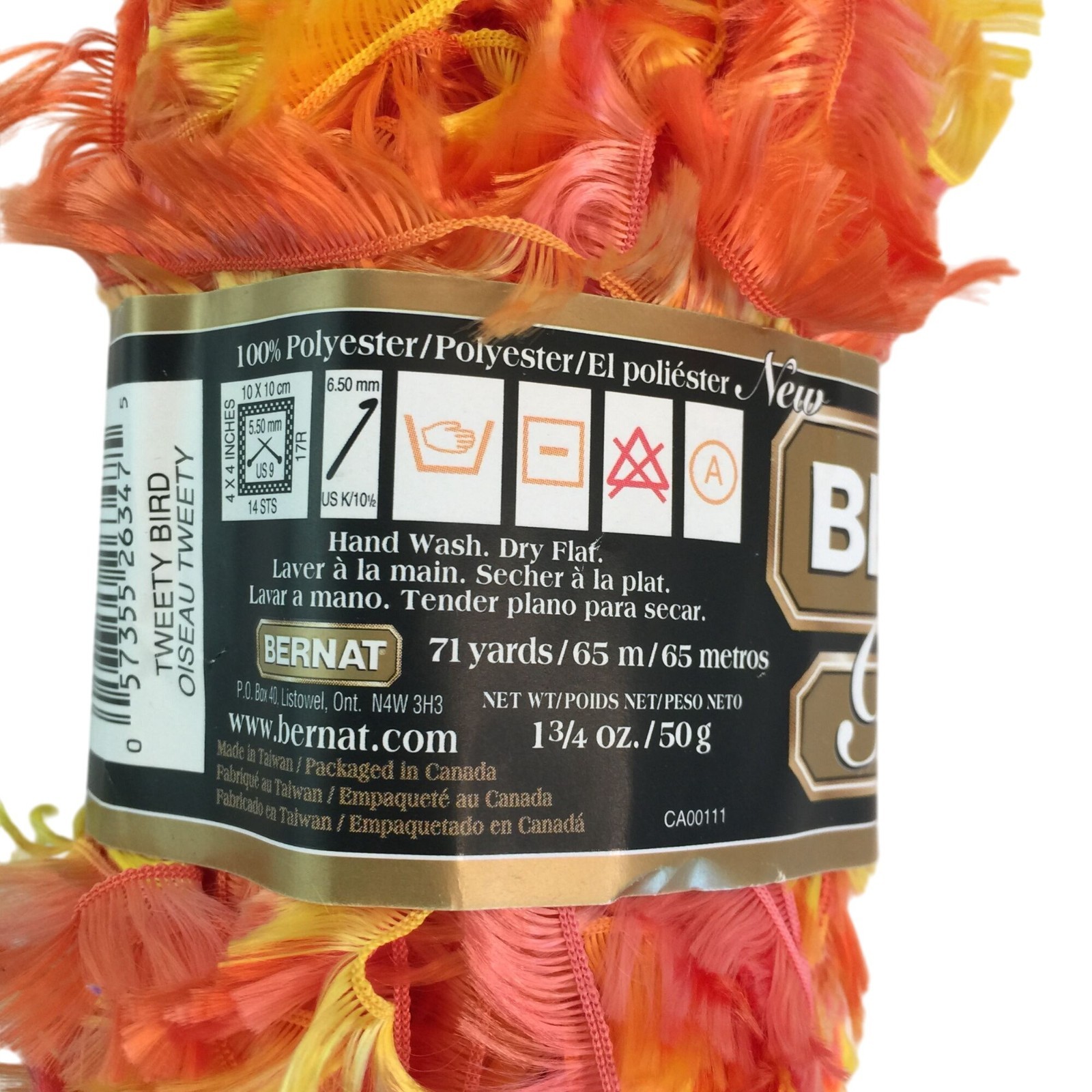 Bernat Boa Yarn Lot 4 Skeins 1.3oz-50g Tweety Bird Eyelash | eBay