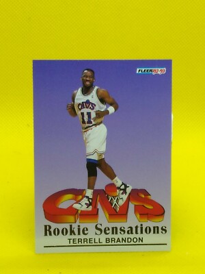 Terrell Brandon 1992-93 Fleer ROOKIE SENSATIONS #3 Cleveland Cavaliers ...