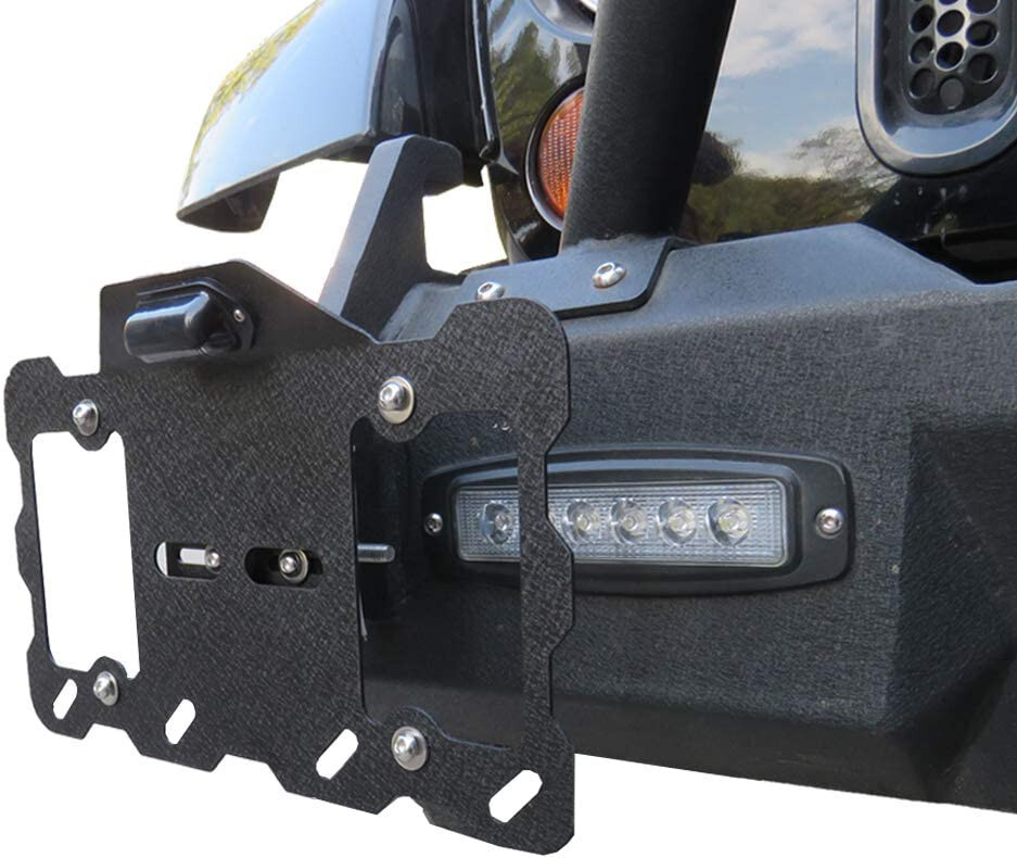 Fits Jeep Wrangler and Pickup License Plate Frame Mount with LED Light ...