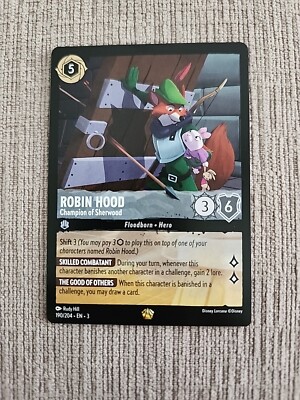 Disney Lorcana: Into The Inklands Robin Hood Champion Of Sherwood Legendary... | eBay