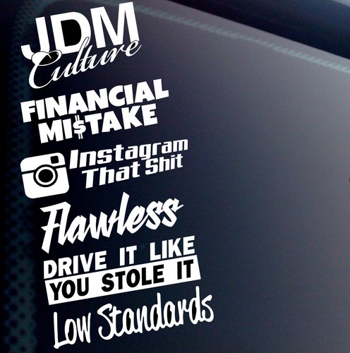 FREE SHIPPING 6 JDM CAR STICKERS DECALs PACK LOT TUNER LOW RACING KDM ...