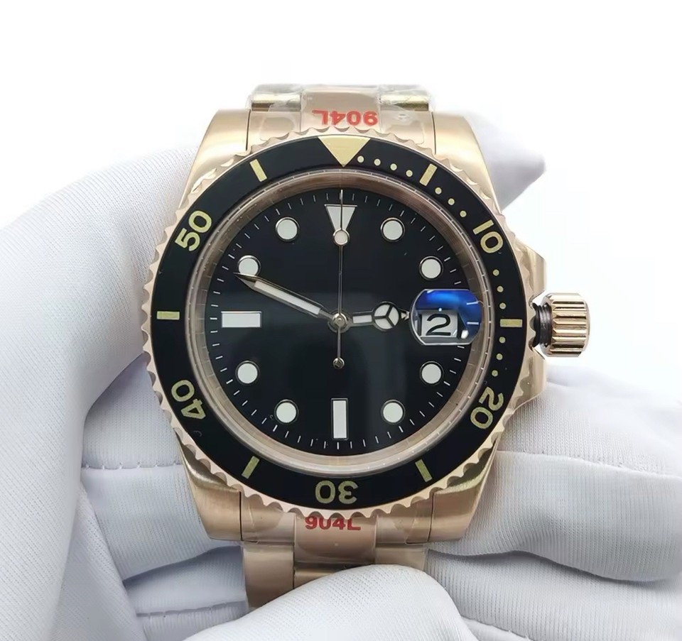 GOLD MILSUB VINTAGE AUTOMATIC NH35 MILITARY MOD SUBMARINE WATCH BUBBLE ...
