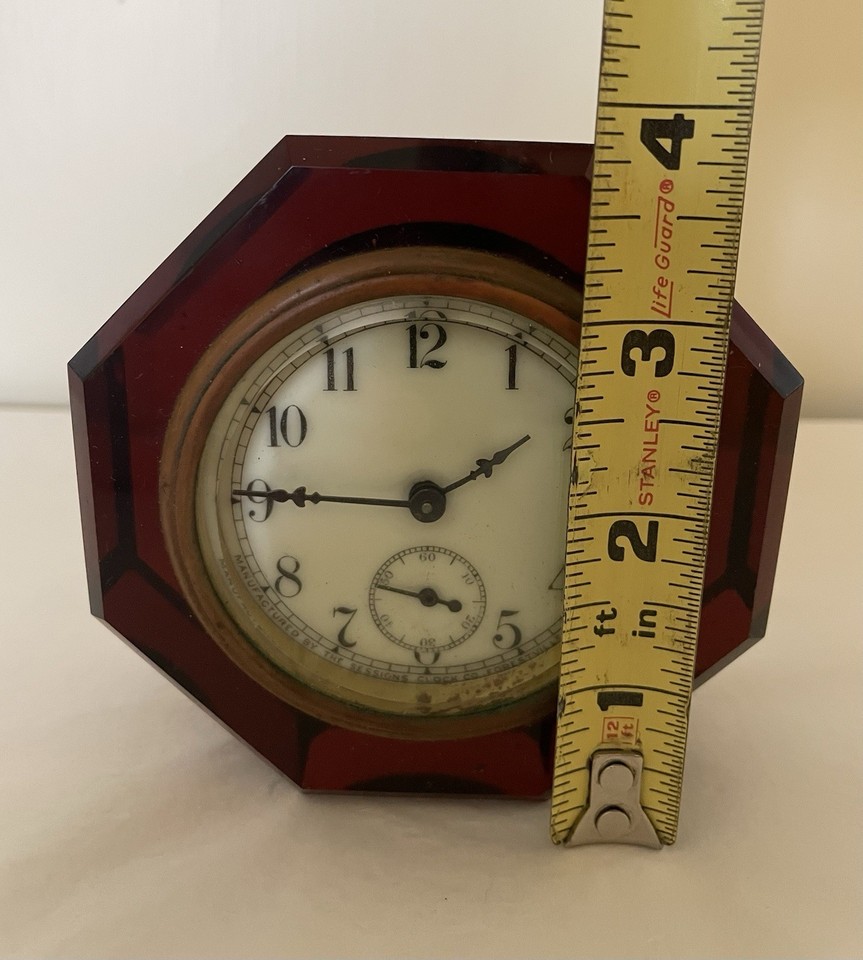 Vintage Art Deco Amber Glass Paperweight Clock Sessions Clock Co. | eBay