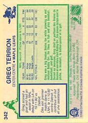 1983-84 O-Pee-Chee Maple Leafs Hockey Card #342 Greg Terrion | eBay