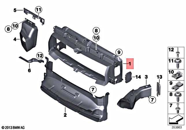 Genuine BMW F22 F23 Cabrio Coupe Radiator Air Duct OEM 51747290605 ...