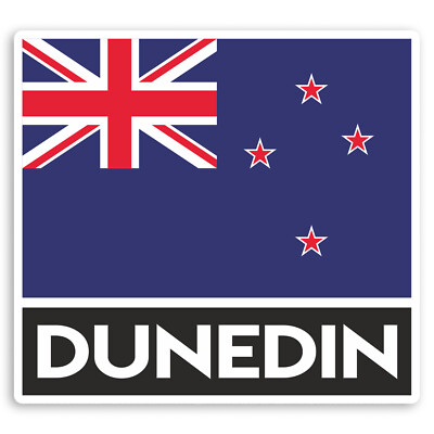 2 x 10cm Dunedin New Zealand Flag Vinyl Stickers - Travel Luggage ...