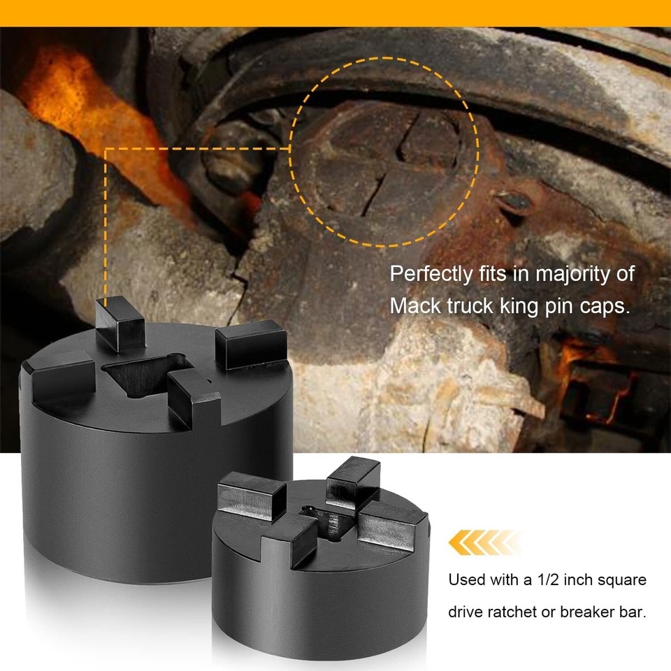for Mack Truck King Pin Socket Set with 1 7/8 & 2 3/8 Cap Removal Tool ...