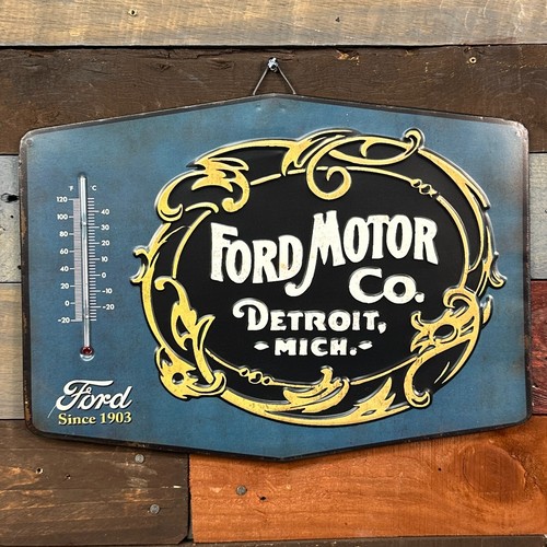 Ford Motor Co. Detroit Mich. Embossed Thermometer & Sign Vintage ...