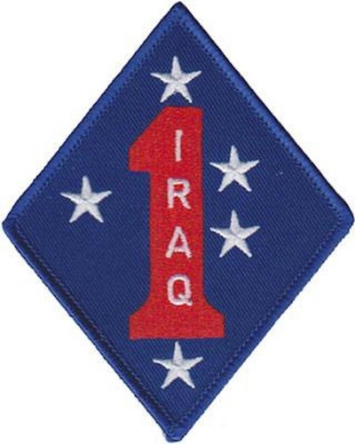 4" MARINE CORPS 1ST MARDIV IRAQ RED ONE STARS BLUE DIAMOND EMBROIDERED ...