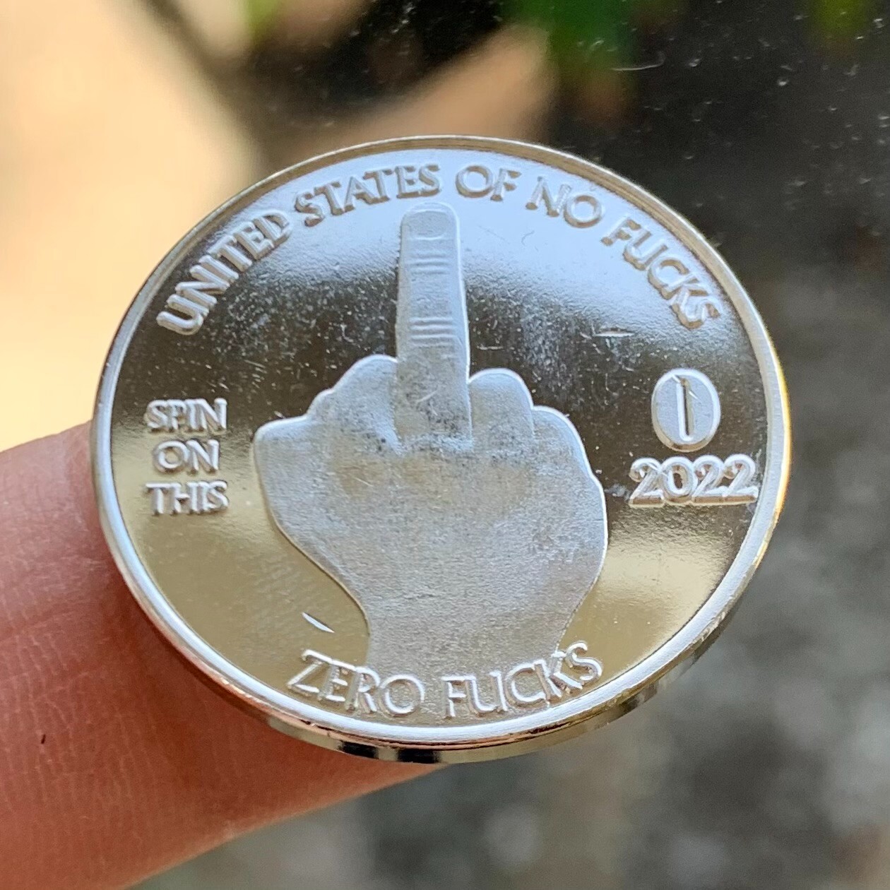 Zero F*cks Coin / Middle Finger "Scratch & Dent" Blemished Coin (10 ...