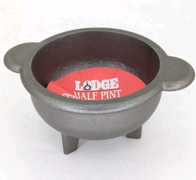 Lodge HP2 Cast Iron Half Pint 3-Legged Serving Bowl Kettle | eBay