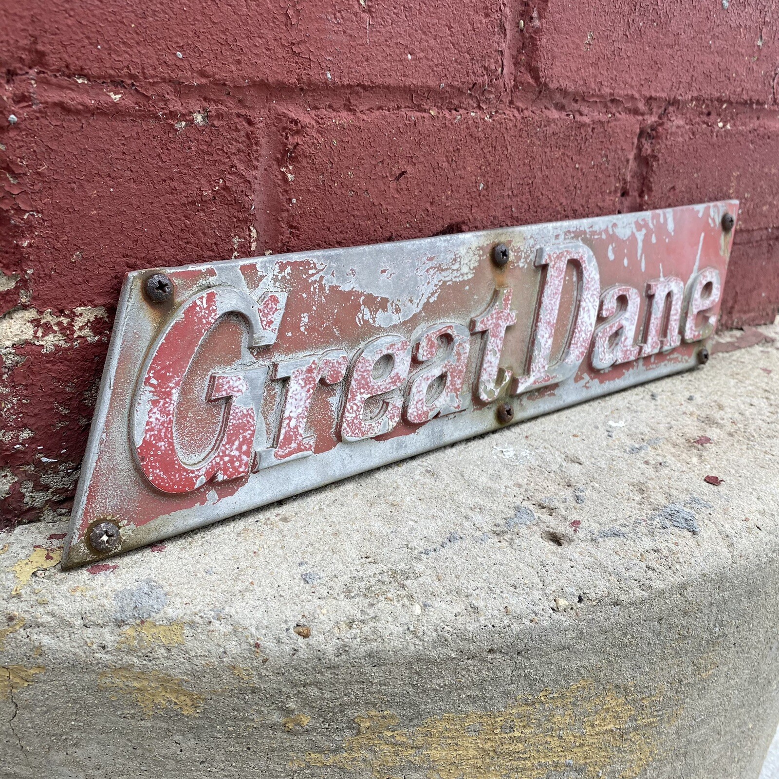 Vintage 1966 Great Dane Emblem Badge Plaque Tractor Trailer Antique ...