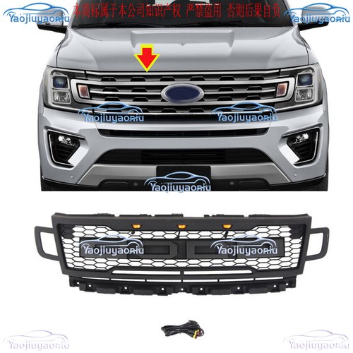 For 2018-2021 Ford Expedition Black ABS Front Grille Center Mesh With ...