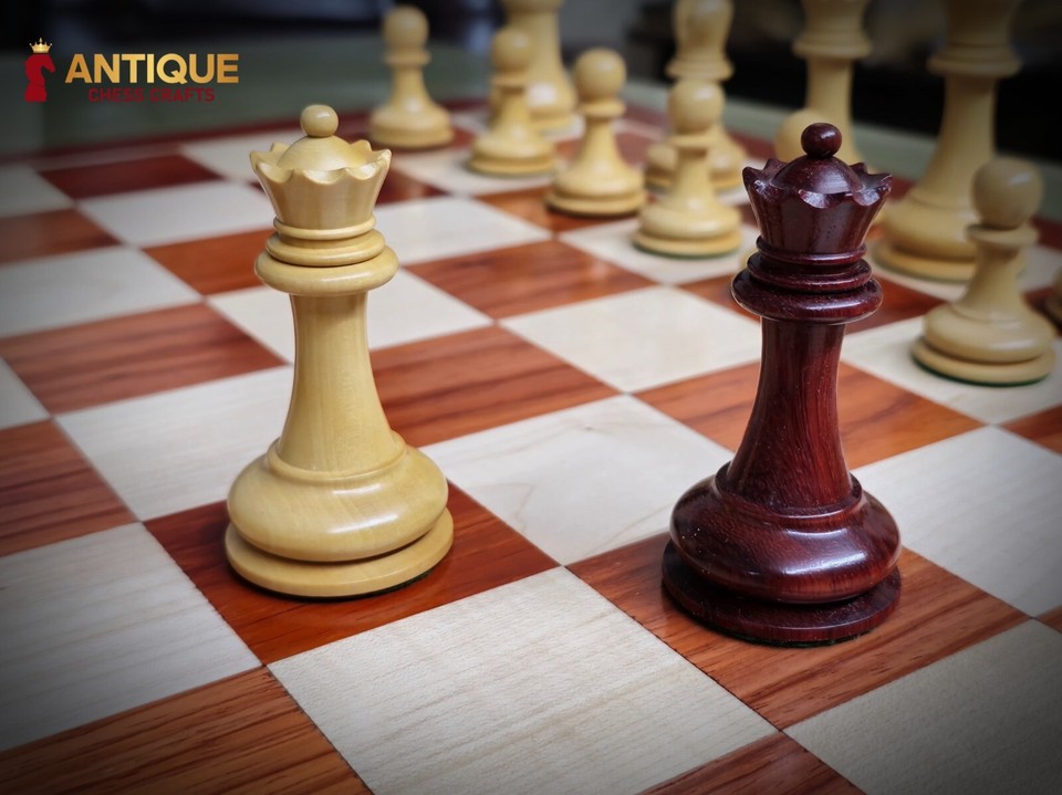 1849 Jaques Repro Staunton Chess Pieces Only Vintage 3.75" Boxwood/Budrose wood | eBay