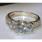 3 Ct Round Lab Created Diamond Engagement Ring 14K White Gold Plated ...