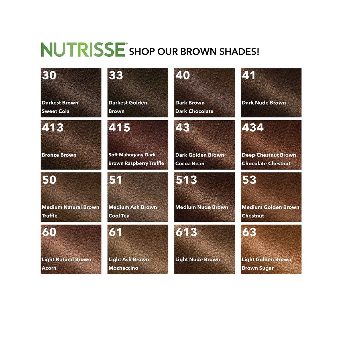 Nutrisse Garnier Color Chart Nutrisse Creme Permanent Nourishing Hair