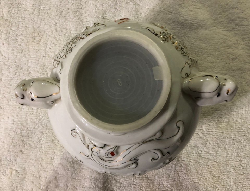 Vintage DRAGON GARGOYLE Tea / Ginger Jar Nice Porcelain Jar 8" Tall ...