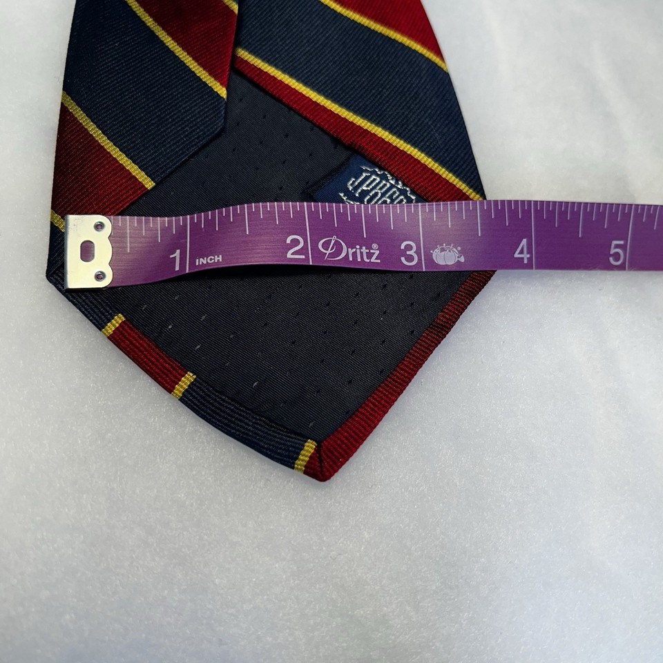 VTG JPress Repp Tie 100% Silk Made In Ireland Navy Red Gold Stripe | eBay