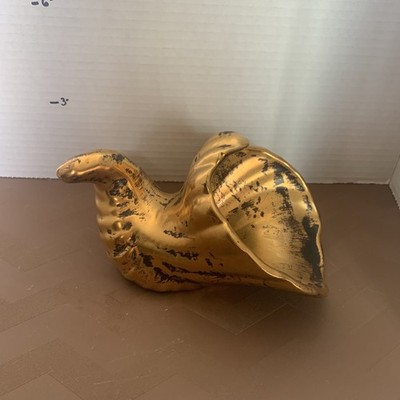 STANGL POTTERY 5065 Small Cornucopia Black Gold Mid Century Modern Art ...
