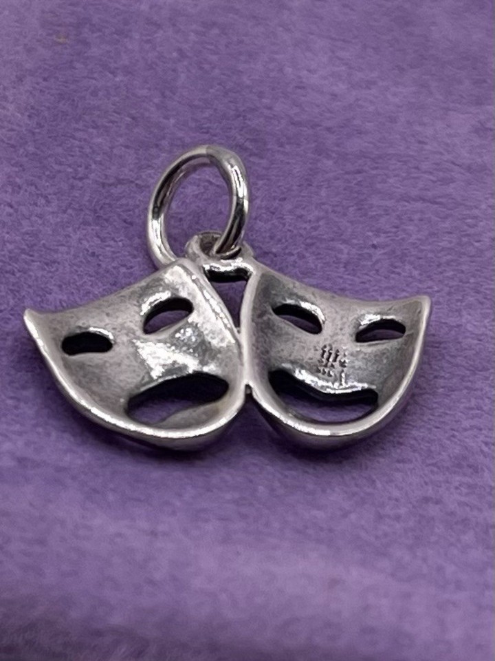 James Avery Retired Theatre Mask Charm Thespian charm Drama Uncut Loop ...