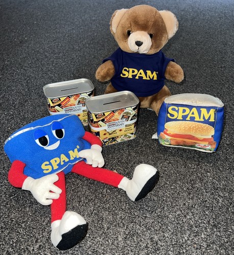 Hormel Foods SPAM Cans Banks Plush Foodie Advertising Mascots Bear Lot ...