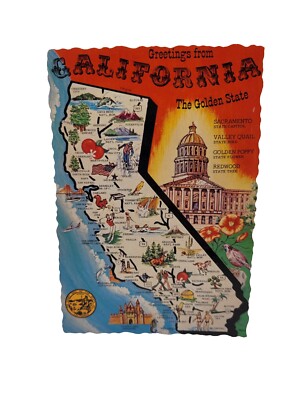 Postcard 6X4 Greetings From California Map | eBay