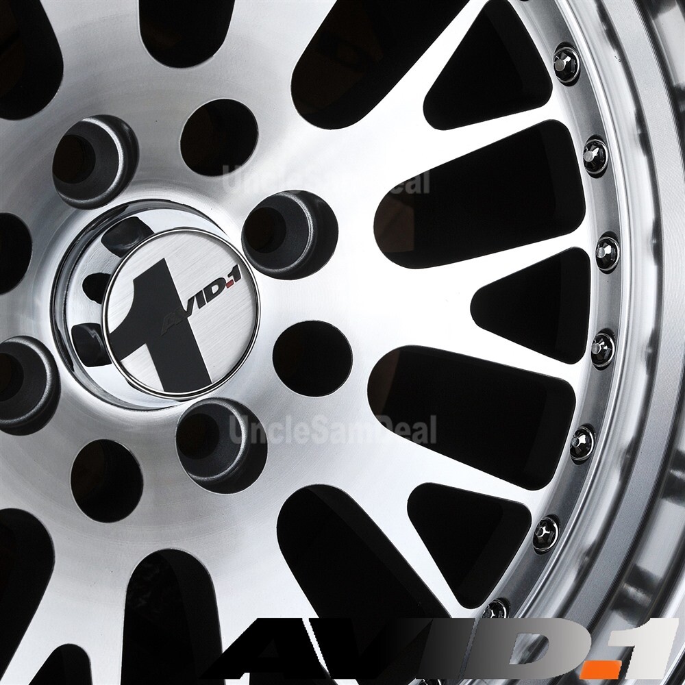 16x8 4x100 4x114.3 +25 OFFSET AVID.1 AV-12 MACHINE SILVER MESH SPORT ...
