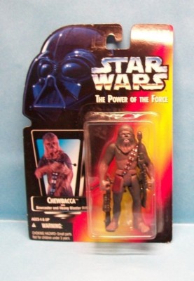 Star Wars Power of the Force Chewbacca 1995 Bowcaster & Blaste Red Card ...