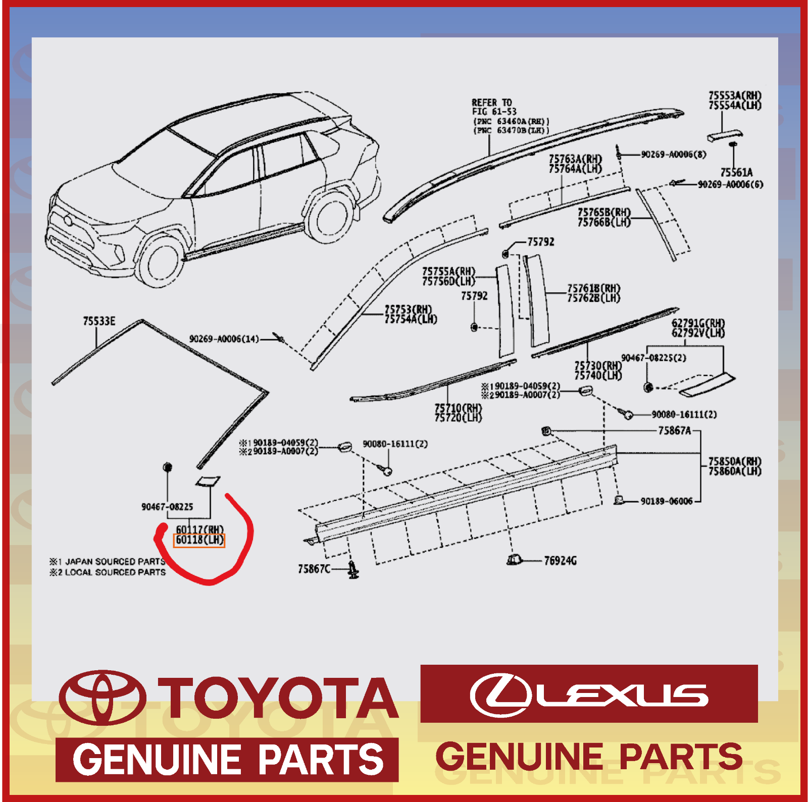 Genuine Toyota Pillar Trim 60118-0r051 for sale online | eBay