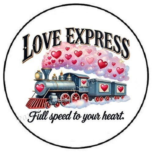 LOVE EXPRESS TRAIN VALENTINES DAY ENVELOPE SEALS LABELS STICKERS PARTY ...