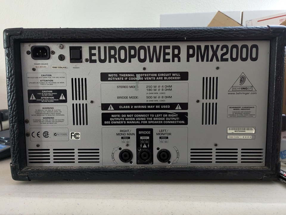 Europower PMX2000 2x250watt powered audio mixer | eBay