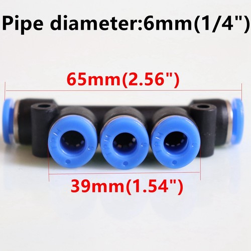 5Pcs Pneumatic Multiple Tee Connector Push In Fitting Air Hose Adapter ...