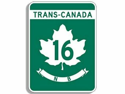 4" TRANS CANADA NEW BRUNSWICK NB ROAD 16 MAPLE LEAF CAR BUMPER STICKER ...