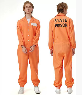 Cosplay Costume Prisoner Uniform Prison Uniform Prisoner Suit Orange ...