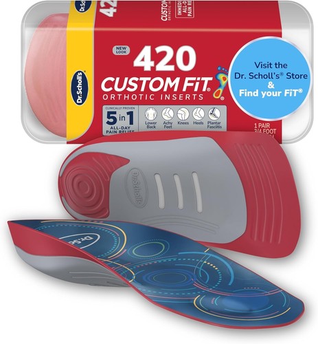 Dr. Scholl’s Custom Fit Orthotics 3/4 Length Inserts CF 420, Blue/Red ...