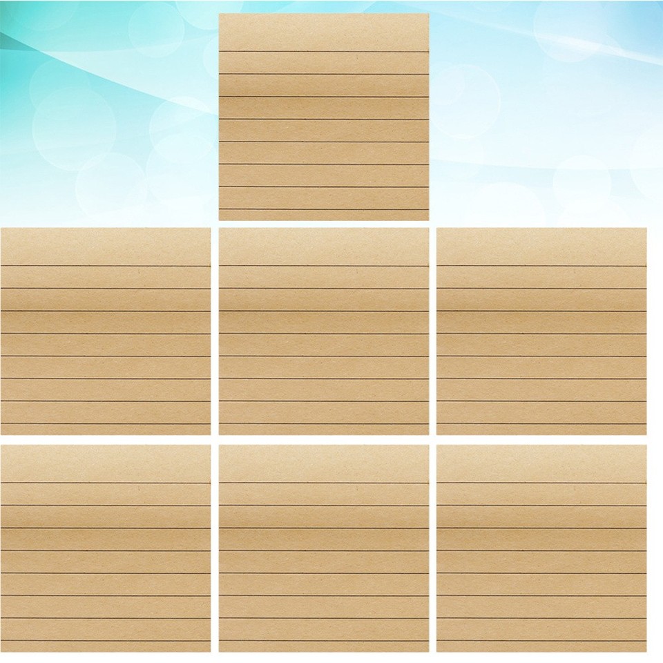 7pcs Simple Kraft Paper Horizontal Line Paper Note Creative Square ...