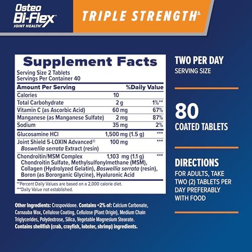 Osteo Bi-Flex Triple Strength, Glucosamine Chondroitin with Vitamin C ...