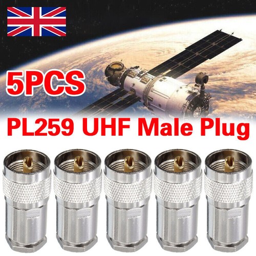 5pcs PL259 UHF Plug Male Clamp Type Compression for RG213 LMR400 RG8 UK ...