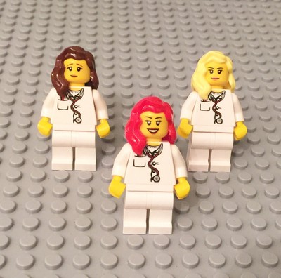 Lego 3 City EMT Doctor / Female Nurse With Different Hair Colors And ...