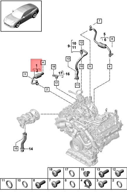 Genuine PORSCHE Cayenne Macan Panamera Coolant Pipe Feed 9A714592001 | eBay