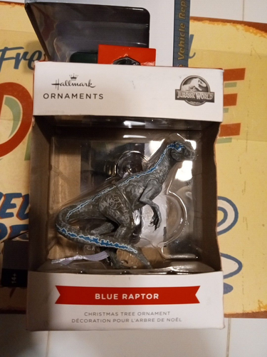 Hallmark Jurassic World Blue Raptor Dinosaur Christmas Holiday Ornament ...