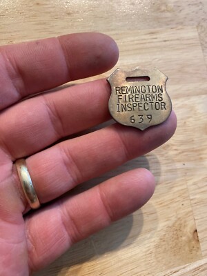 Remington Gunsmith Firearms Inspector Property Tag Solid BRASS Patina ...