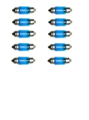 10x 3175 Blue 30MM 31MM Bright Dome Lamp Car Mini Festoon Light bulbs ...