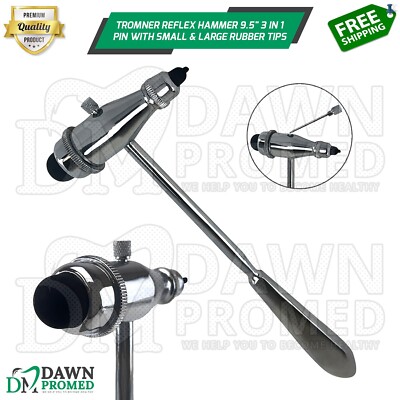 Tromner Neurological Reflex Hammer 9.5" 3 in 1 Pin With Small & Large ...