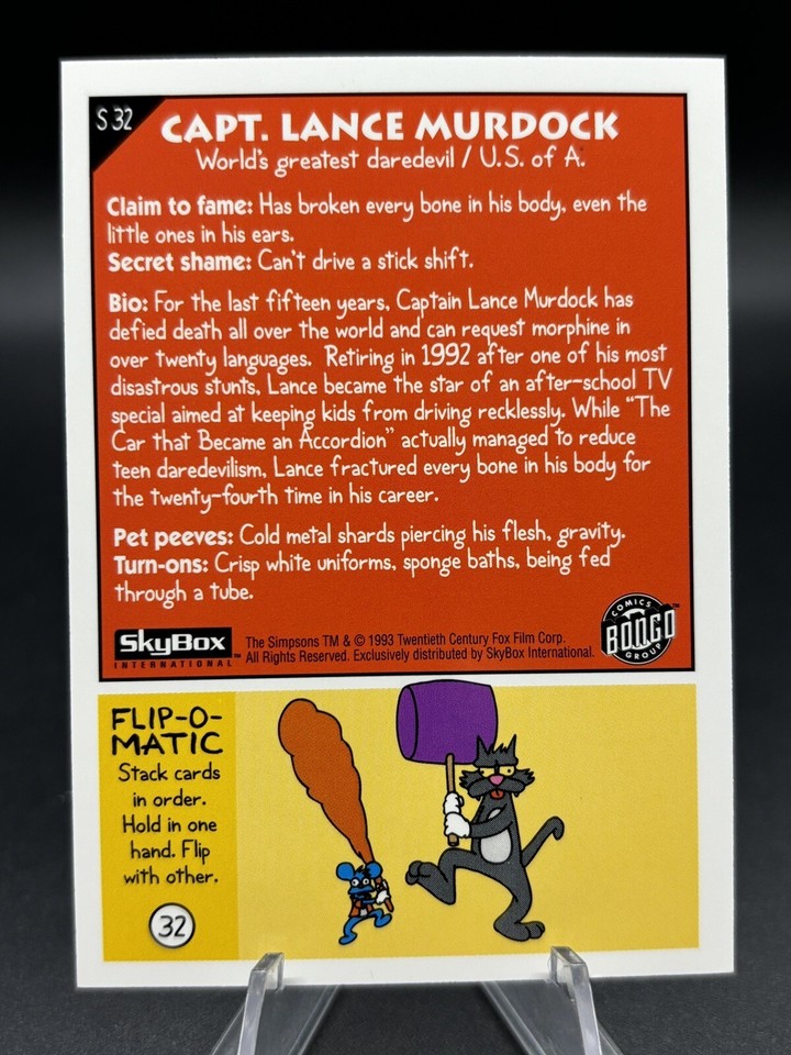 1993 Skybox Bongo Comics The Simpsons #S32 Lance Murdock | eBay