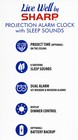 Sharp PROJECTION ALARM CLOCK with 8 SOOTHING SLEEP SOUNDS & DUAL ALARM ...