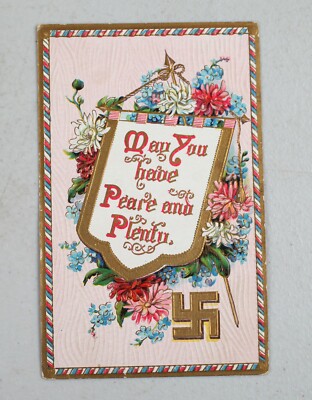 Vintage Postcard Friendship Swastika Symbol May You Have Peace and ...