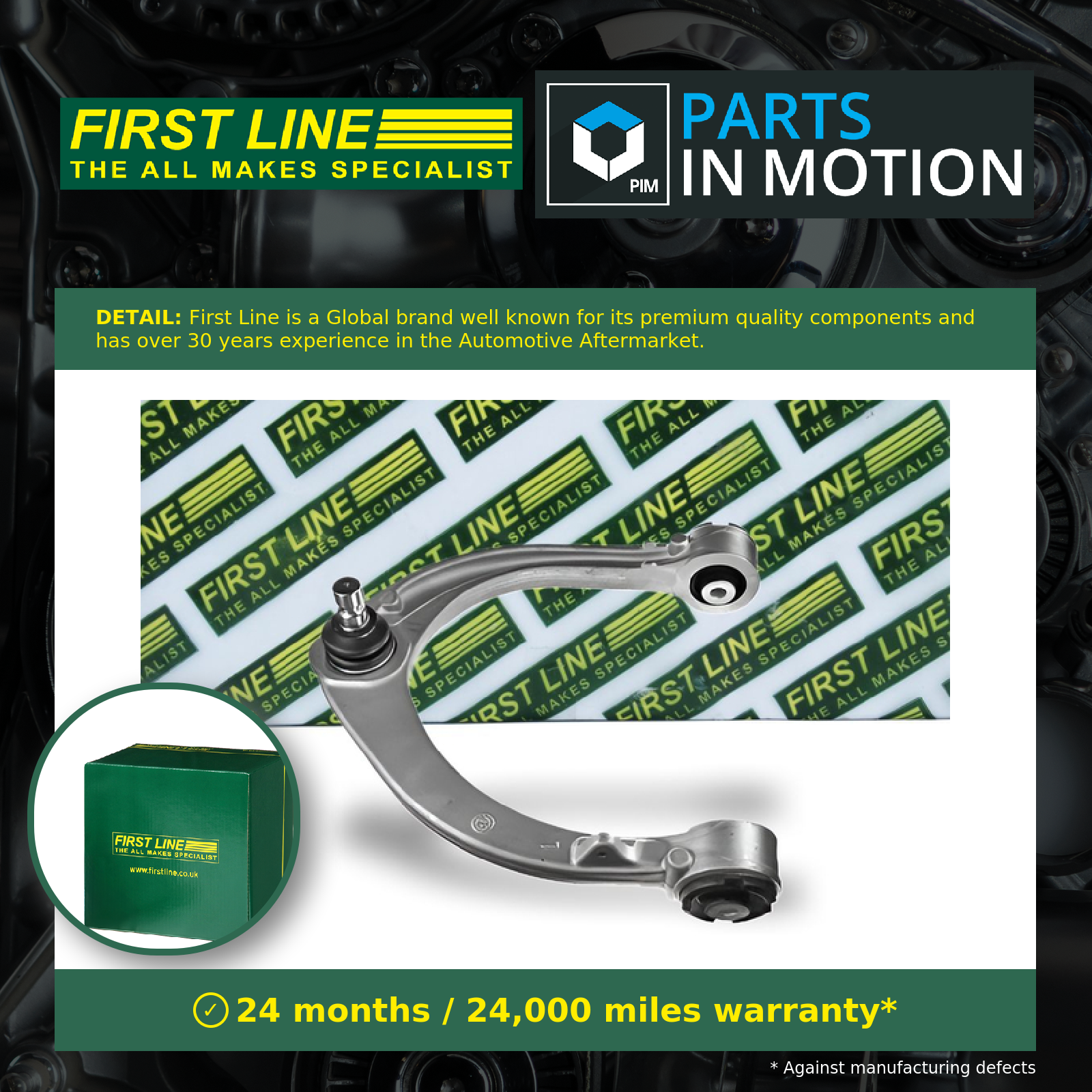 FIRST LINE FCA7357 Wheel Suspension Control Trailing Arm Front Left ...