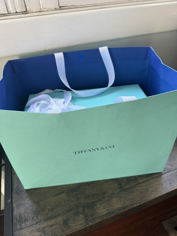 TIFFANY & CO Coffee Cup Set in Bone China W/ Sleeve & Stopper - gift ...